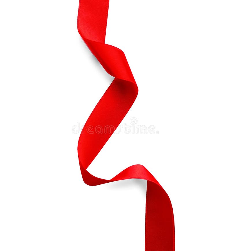 Red Ribbon on White Background Stock Image - Image of greeting ...