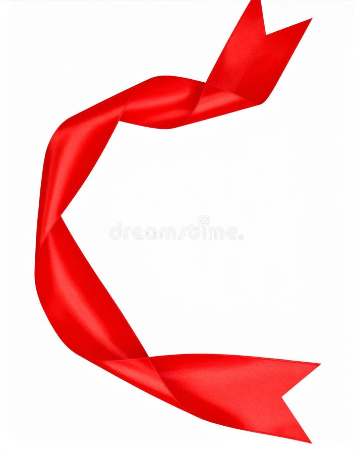 Red Ribbon on White Background Stock Illustration - Illustration of ...