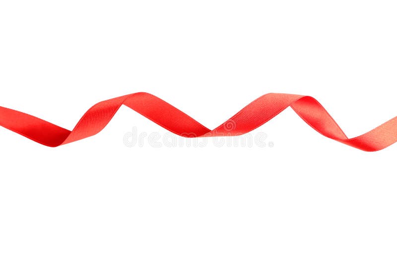 Red Ribbon on White Background. Stock Image - Image of abstract, line ...