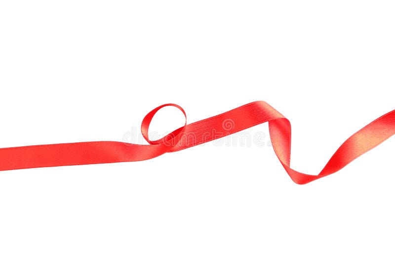 Red Ribbon on White Background. Stock Photo - Image of shape, curved ...