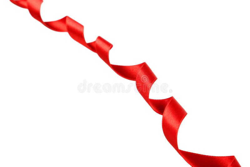 Red Ribbon on White Background. Stock Image - Image of shape, shiny ...