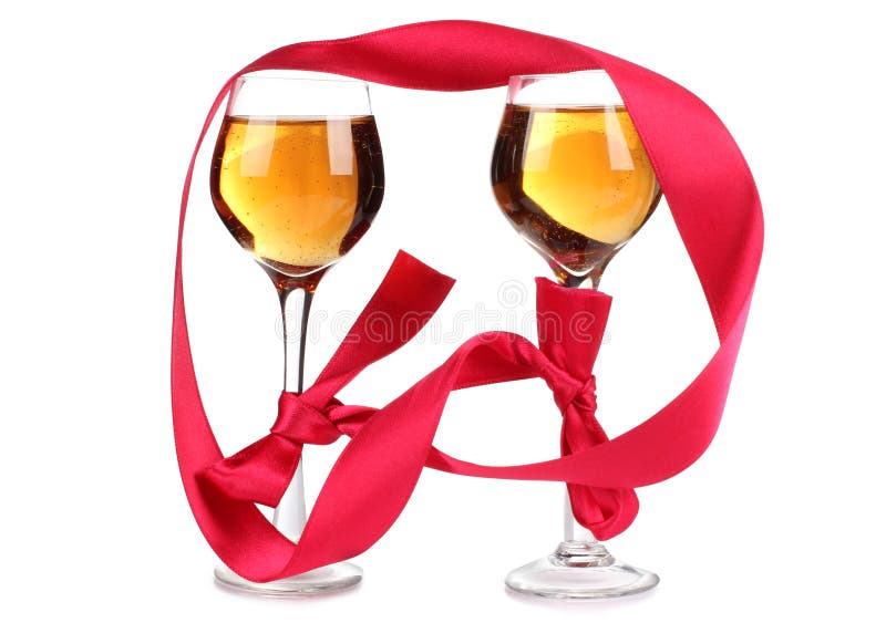 Glasses and ribbon stock photo. Image of wineglass, wedding - 21315774