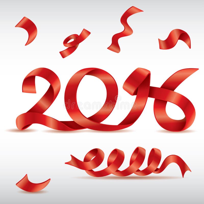 Red Ribbon Words 2016 Vector Design Stock Vector - Illustration of year ...