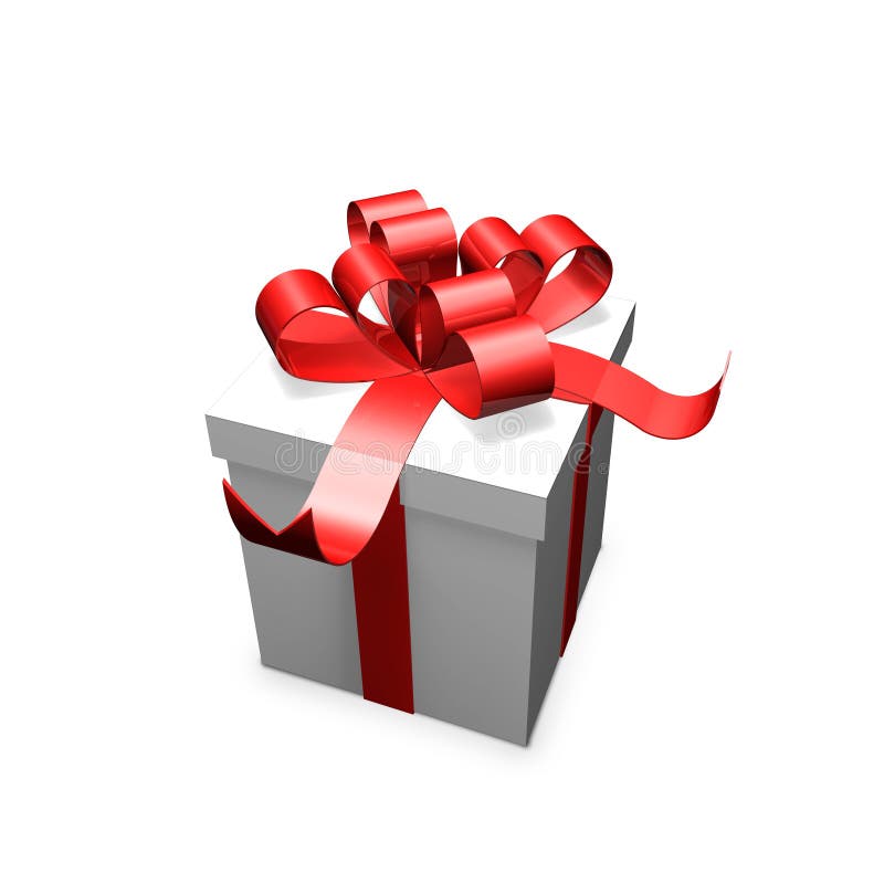 Red ribboned gift stock illustration. Illustration of celebration ...