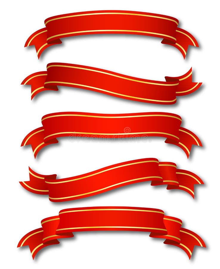 Red Banner Ribbon Set Vector Stock Vector - Illustration of colour ...