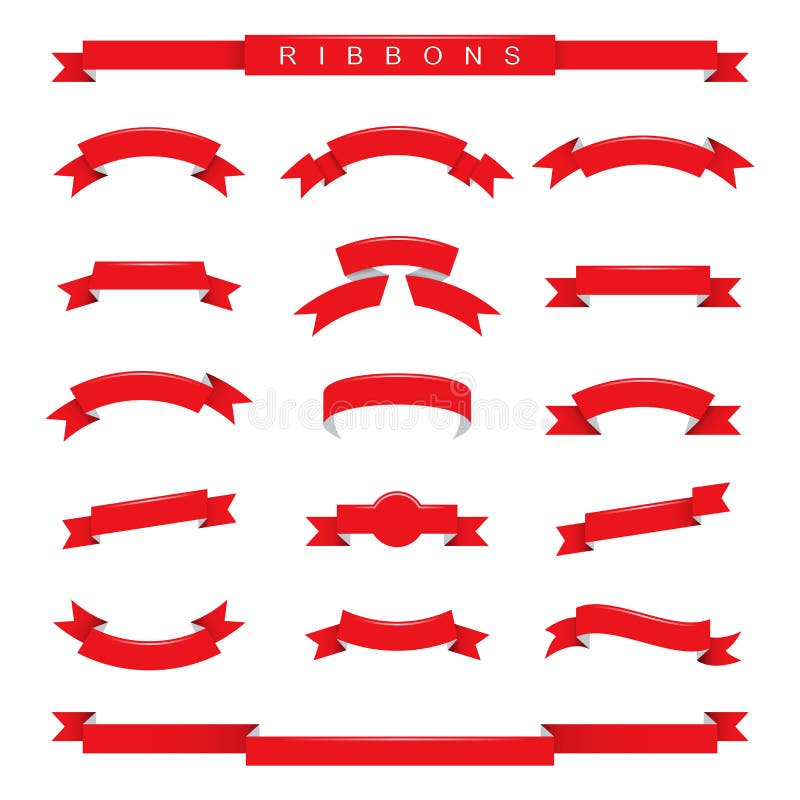 Red ribbons stock vector. Illustration of collection - 25641459