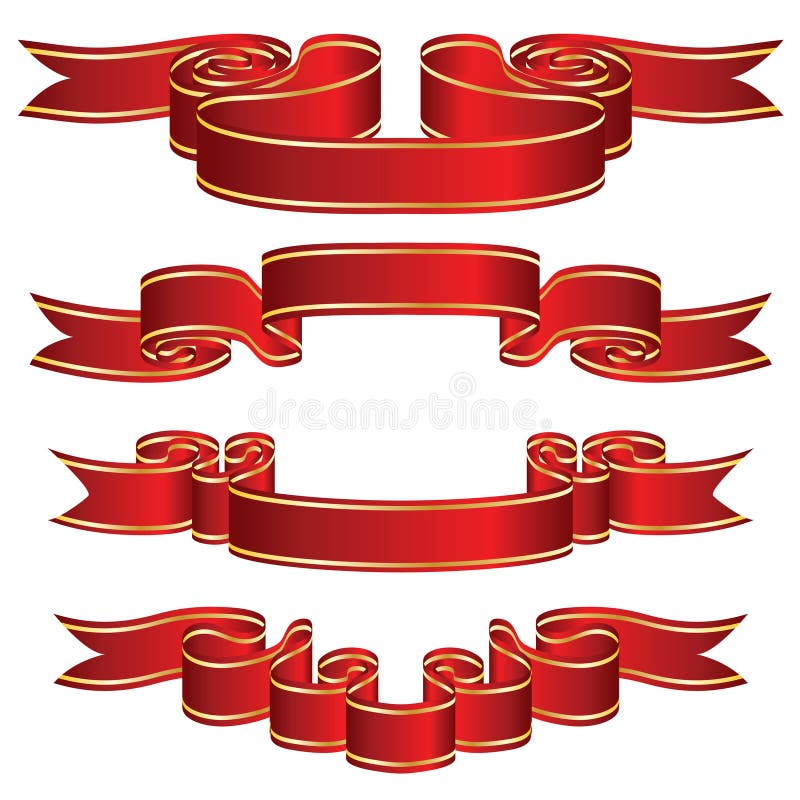 Red ribbons stock vector. Illustration of celebration - 7398556