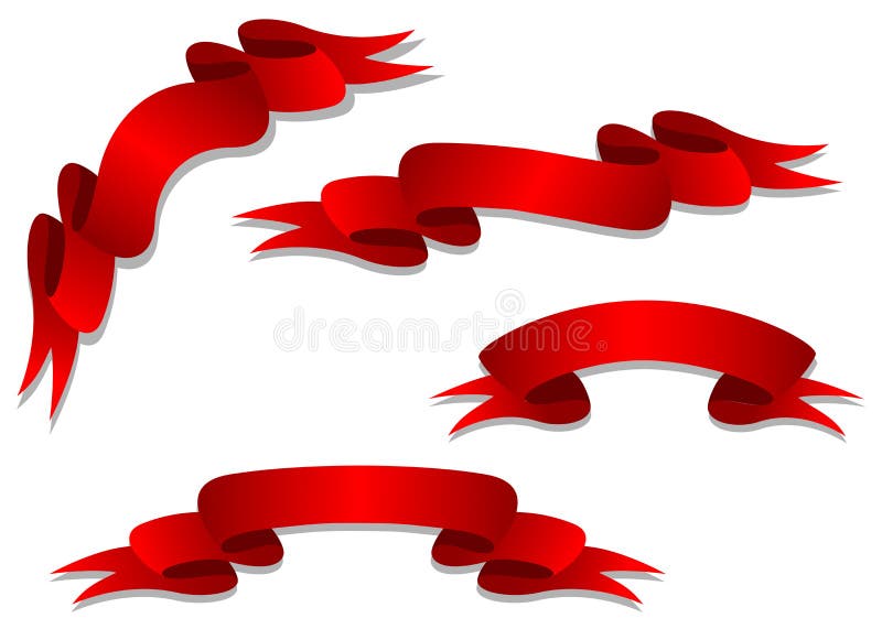 Red Banner Set stock vector. Illustration of emblem, decoration - 2203621