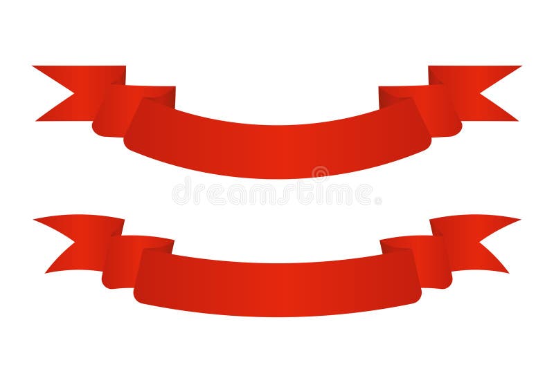 Red Ribbons Banner Collection.Vector Illustration Stock Vector ...