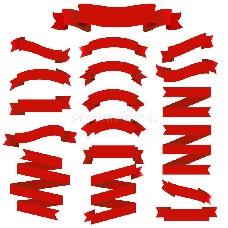 Red Ribbons Big Set stock vector. Illustration of abstract - 85829135 Red Ribbons Big Set stock vector. Illustration of abstract - 85829135