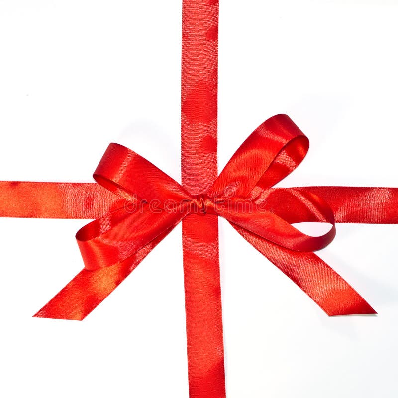 Red ribbons and bow stock photo. Image of present, festive - 81174286