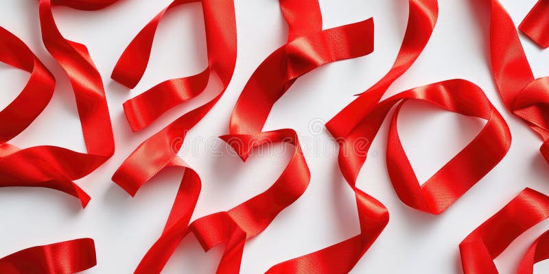 Red Ribbons Close Up stock photo. Image of embellishment - 381893840
