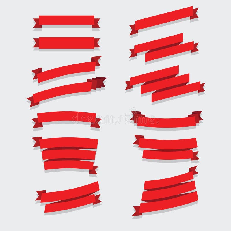 Red ribbons collection stock vector. Illustration of sign - 40621854