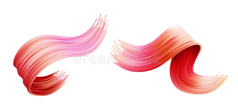 Red Ribbons Creating Fluid Brushstroke Effect. Stock Vector ...