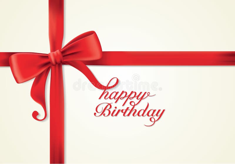 Red Ribbons and Greeting Card, Bows, New Year, Birthday Stock ...