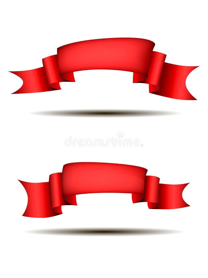 Red Ribbons Horizontal Banners Stock Vector - Illustration of vector ...