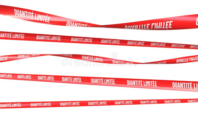 Red Ribbons with Limited Quantity Text in French on Transparent ...