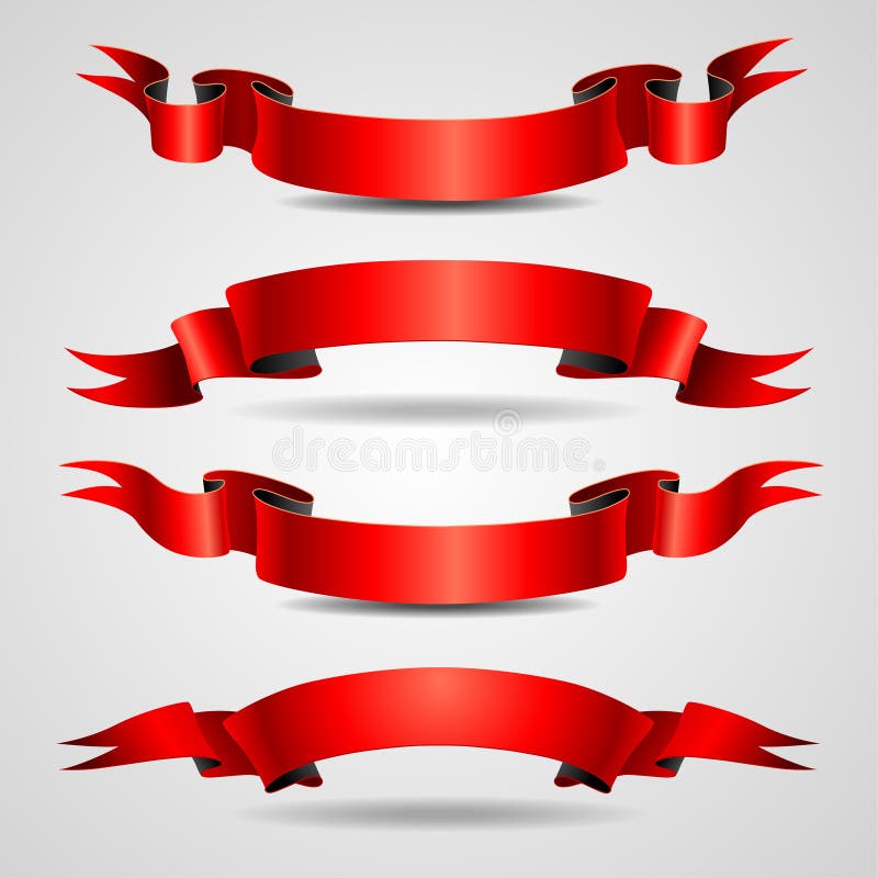 Red ribbons stock vector. Illustration of element, event - 35945525