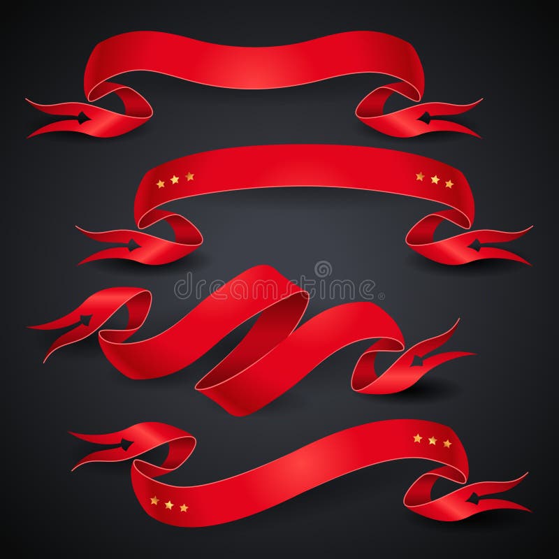 Red ribbons stock vector. Illustration of element, event - 35945525