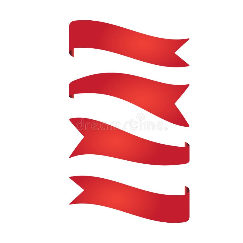 Red Ribbons Set. Vector Templates for Design Stock Illustration ...