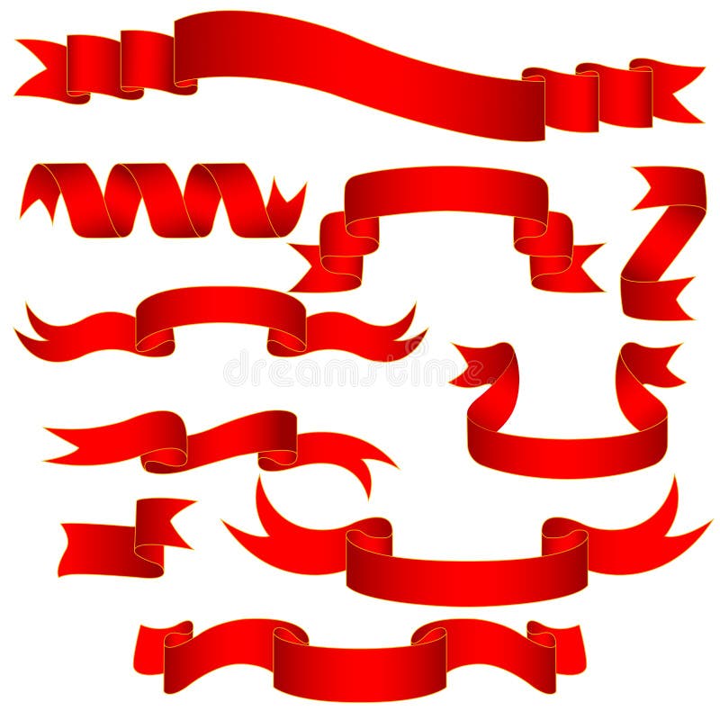 Ribbons set vector stock vector. Illustration of festive - 23677496