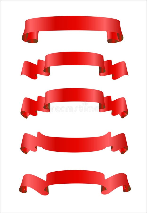 Red Banner Ribbon Set Vector Stock Vector - Illustration of colour ...