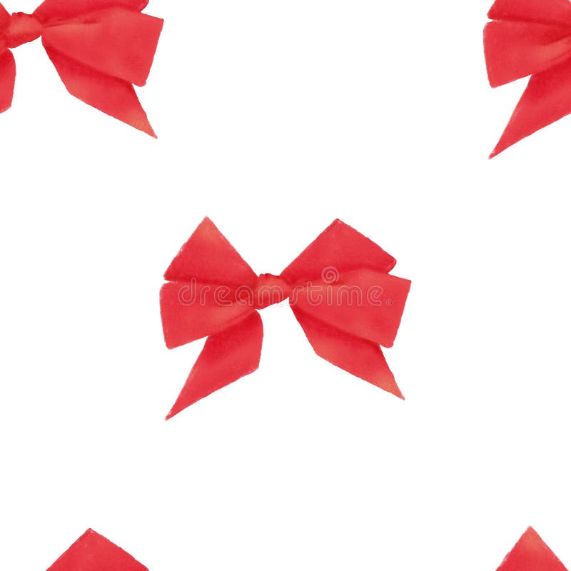 Red Ribbons on White Seamless Pattern. Textile and Paper Design Stock ...