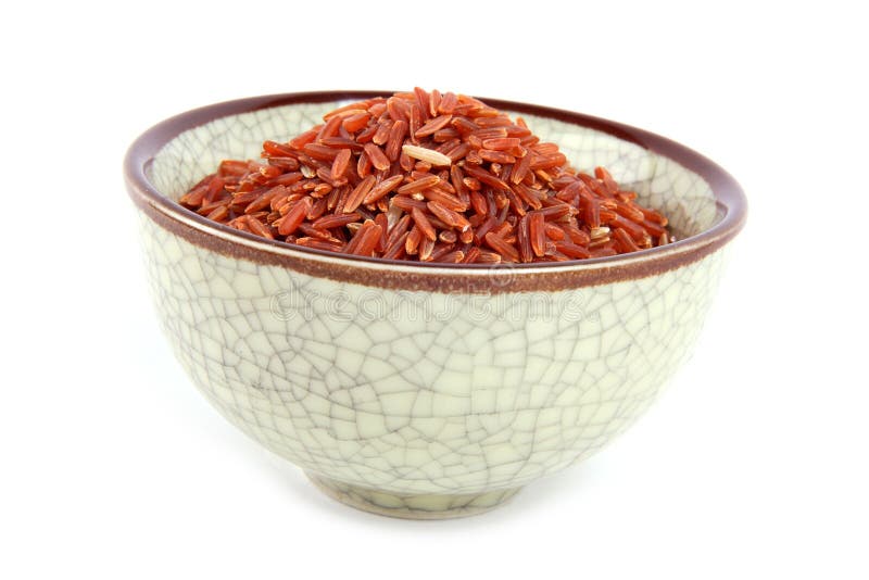 Red rice stock image. Image of brown, food, ceramic, indian - 5370697