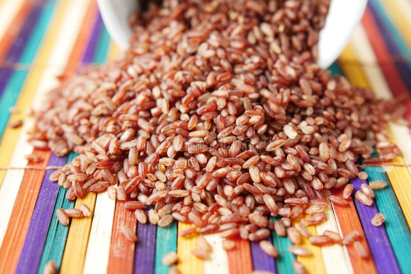 Red Rice in a Bowl on Table , Haradighi Rice Stock Photo - Image of ...
