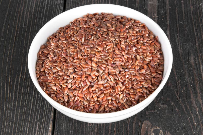 Red Rice in a Bowl on the Table Stock Photo - Image of dietary ...