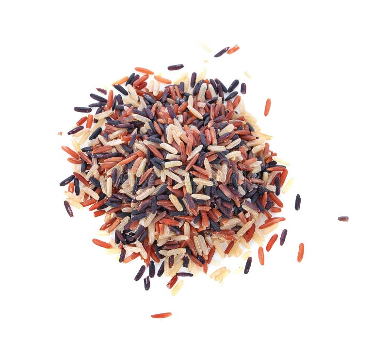 Red Rice and Brown Rice Top View on White Stock Image - Image of brown ...