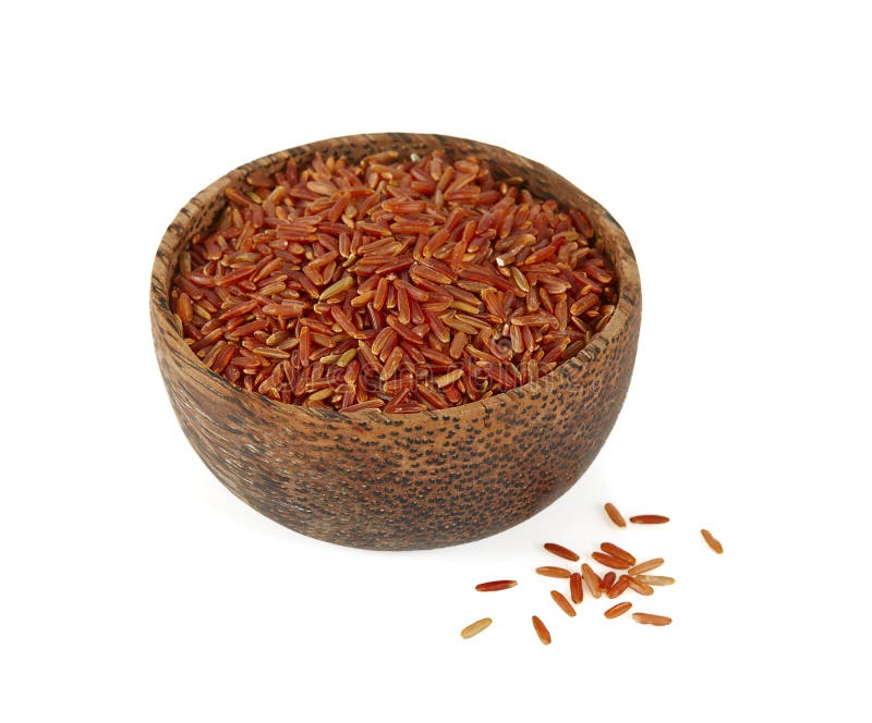 Red Rice Isolated on White Background Stock Photo - Image of ...