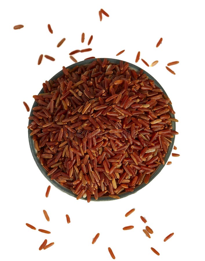 Red Rice Isolated on White Background Stock Photo - Image of ...