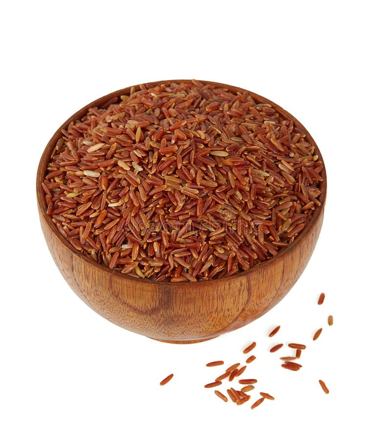 Red Rice Isolated on White Background Stock Photo - Image of ...