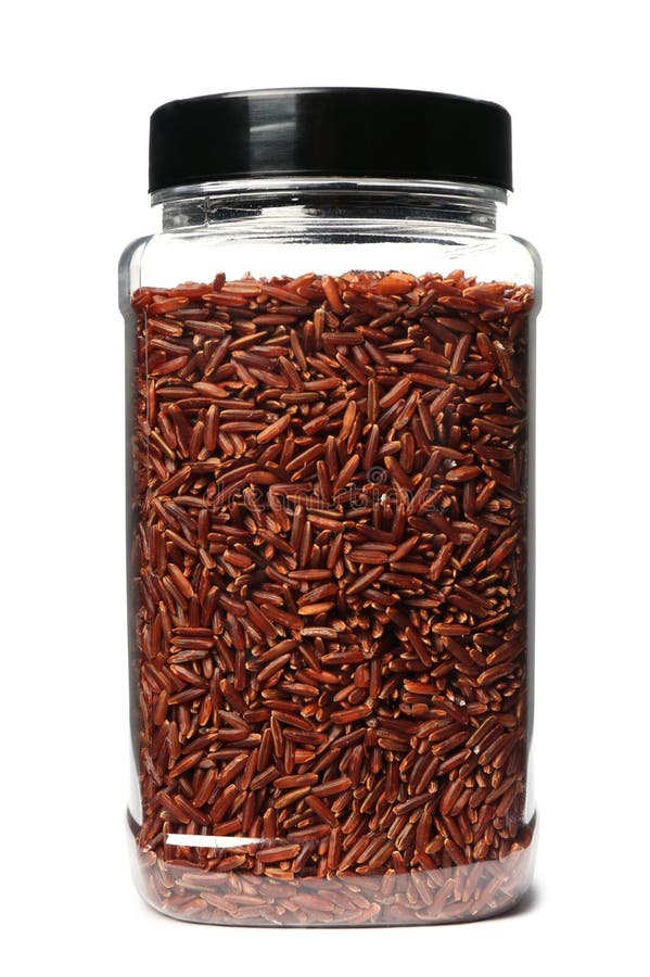 Red Rice in Jar, Isolated on White. Stock Photo - Image of brown, diet ...