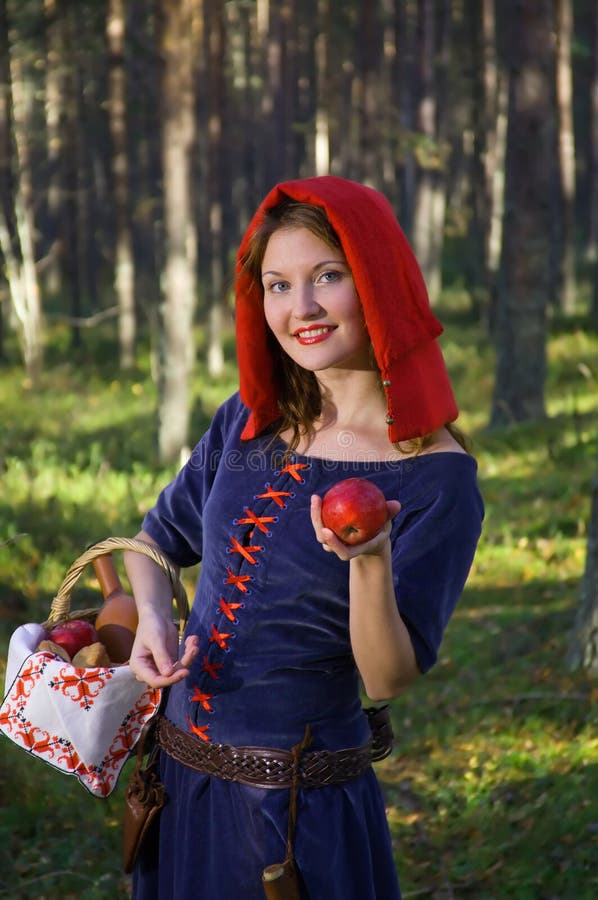 Red Riding hood standing stock image. Image of dress - 16423899