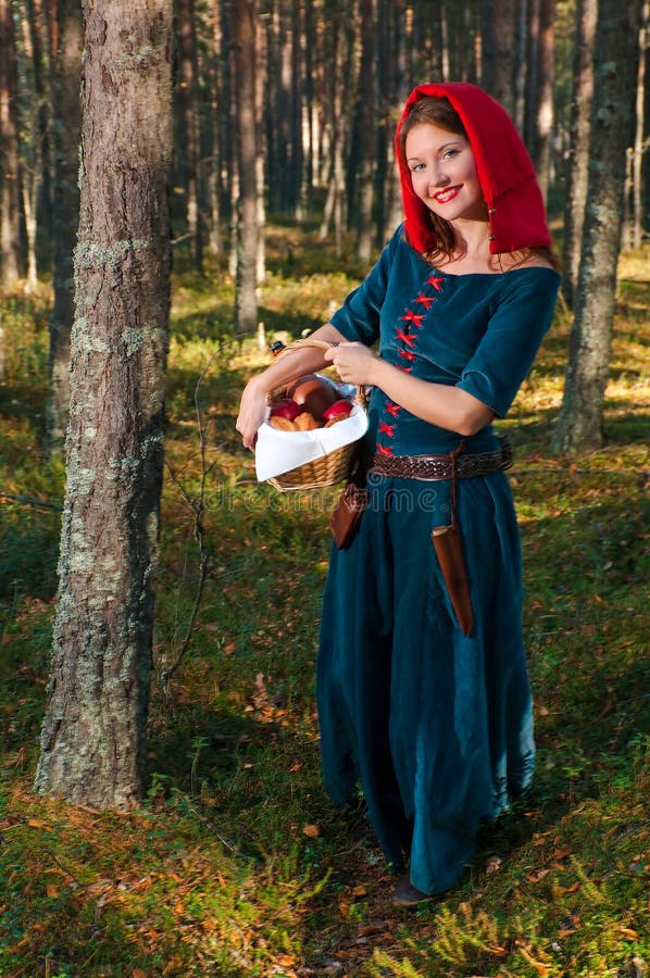 Red Riding hood standing stock image. Image of nature - 16748817