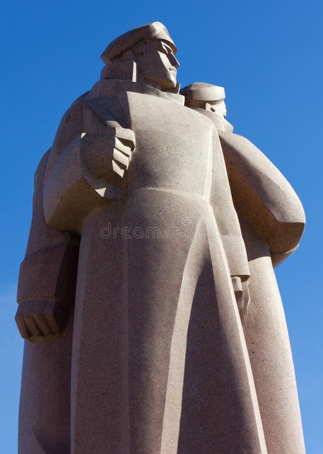 The Red Riflemen Monument in Riga Stock Photo - Image of statue ...
