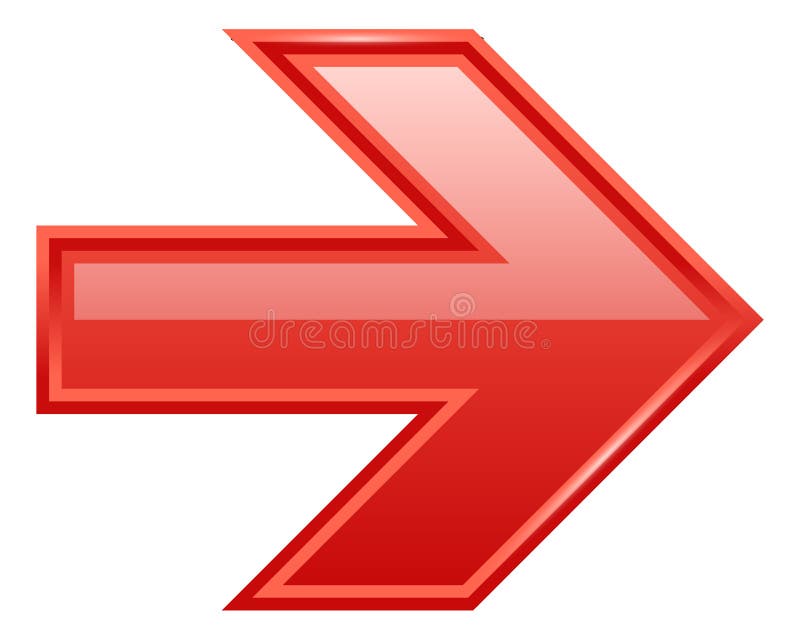 Red Right Arrow Pointer. Glossy Interface Element Stock Vector ...