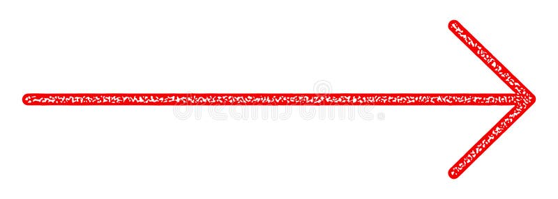 Red Rightward Arrow with a Long Stem and Textured Edge Stock Vector ...