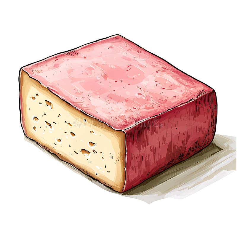 Red Rind Cheese Block stock illustration. Illustration of dairy - 390975656