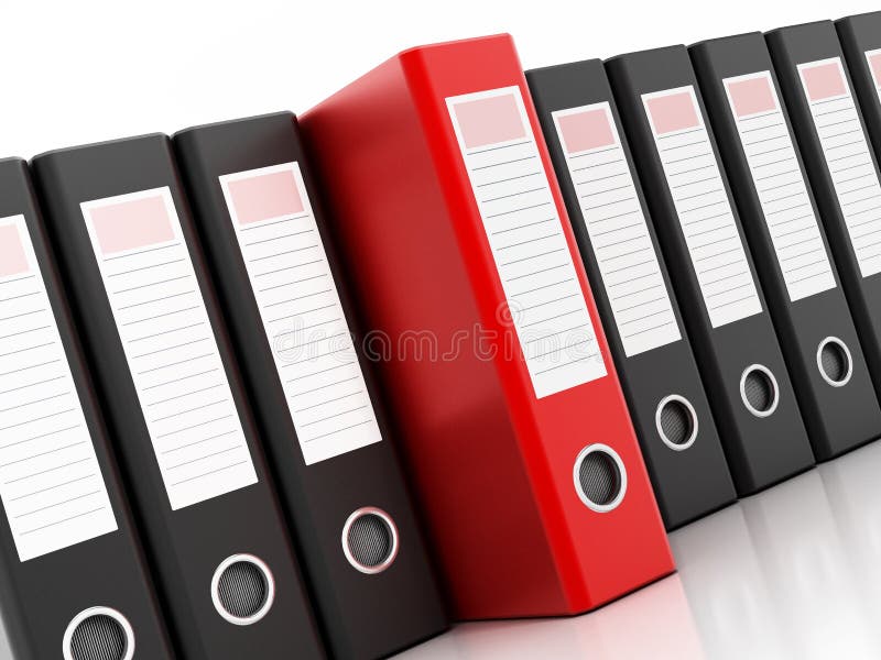 Red ring binder stock illustration. Illustration of color - 47656691