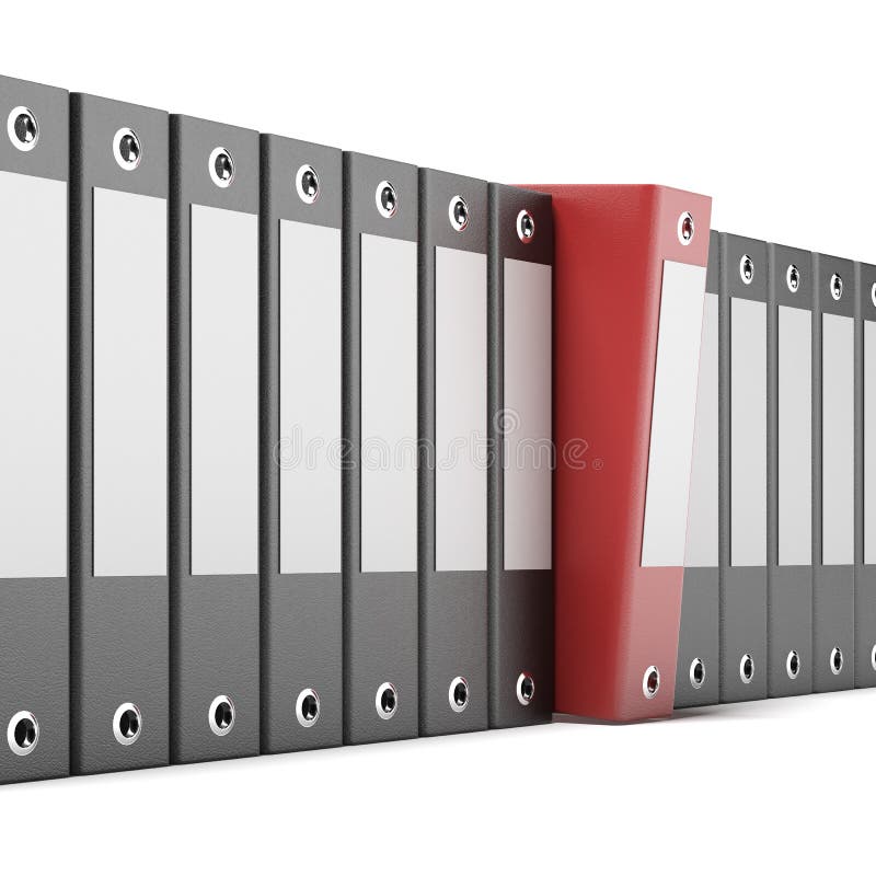 Red ring binder stock illustration. Illustration of file - 36001761