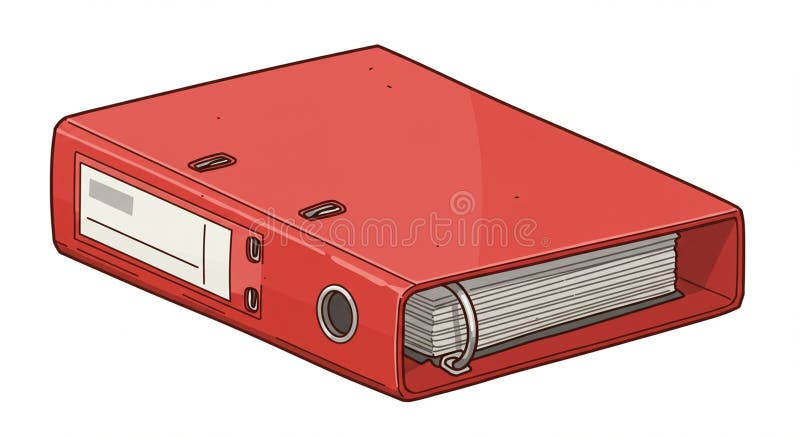 Red Ring Binder with a Sturdy Rectangular Shape, Used for Organizing ...