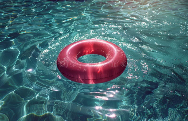 Red Ring Floating in Water stock photo. Image of generated - 310269304