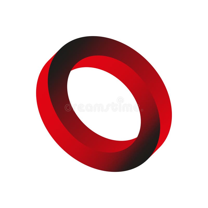 Red Ring Icon. Circle Gradient Symbol. Bold Color Element. White ...