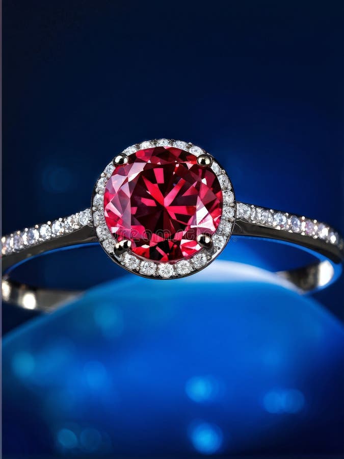 Red Ring with Ruby Diamonds Diamond Stock Illustration - Illustration of ring, jewelry: 383716292