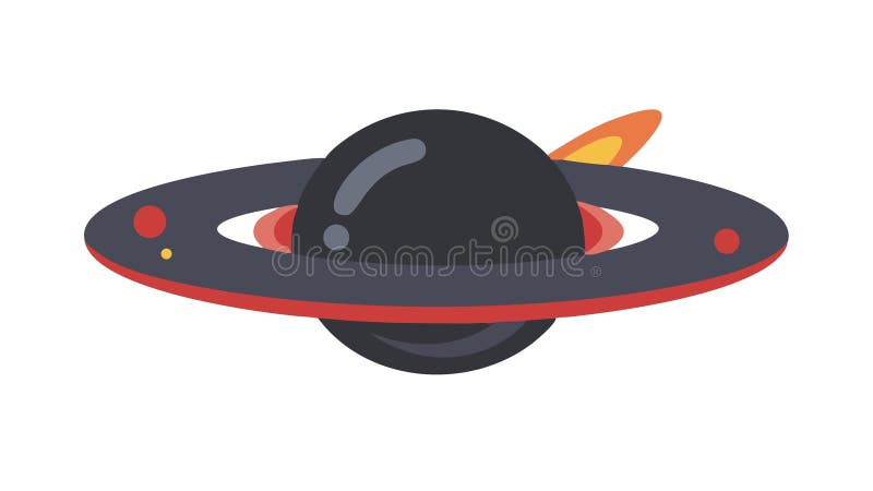 Red Ringed Planet with Orange Orbit, Vector Design Generative AI Stock Vector - Illustration of ...