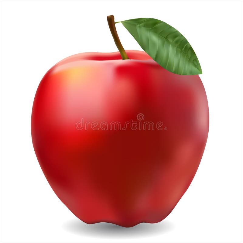 One Big Ripe Red Apple Floating on the Water Surface. Stock ...