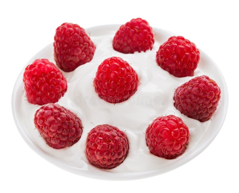Red Ripe Raspberry Fruit in Small Round Plate Stock Photo - Image of ...